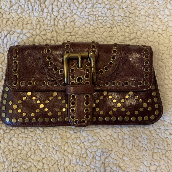issabella fiore | Bags | Isabella Fiore Leather Flap Clutch Wallet ...